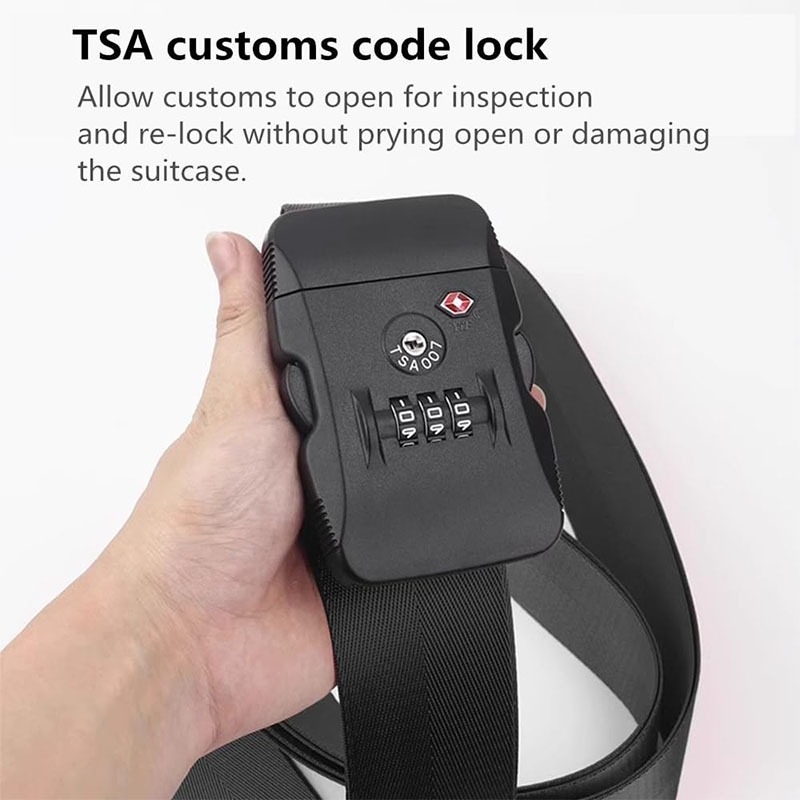 TSA Customs Lock Luggage Strap 20-32in Cross Strap 3 Digits Password ...