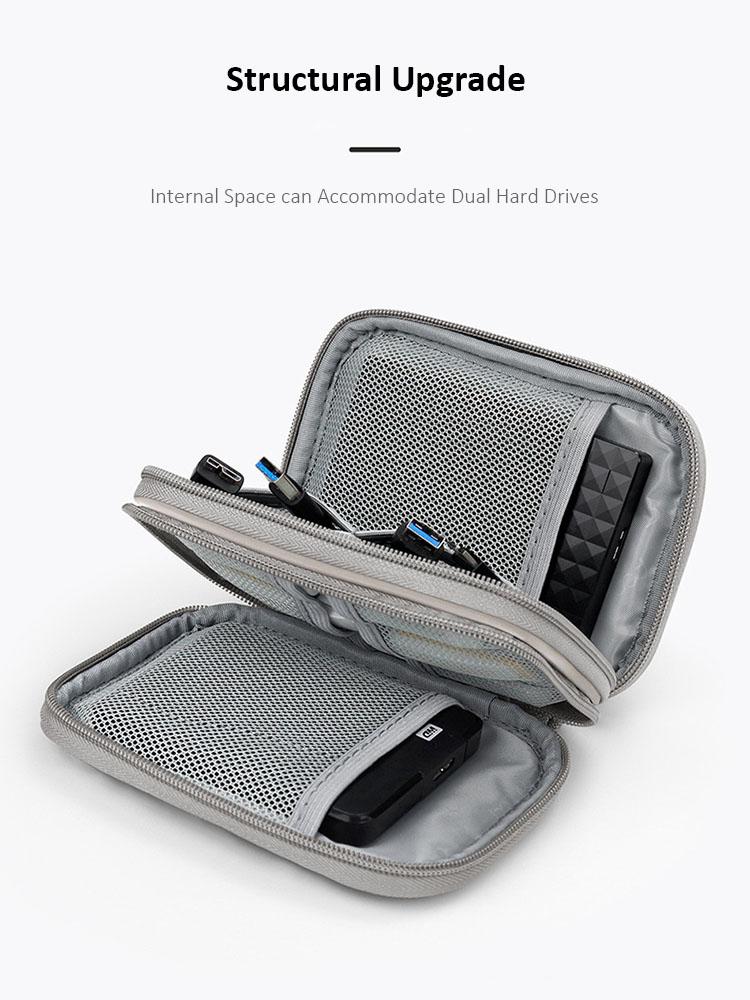 Dual Hard Drive Case Double Layers 2.5 inch External Drive Storage ...