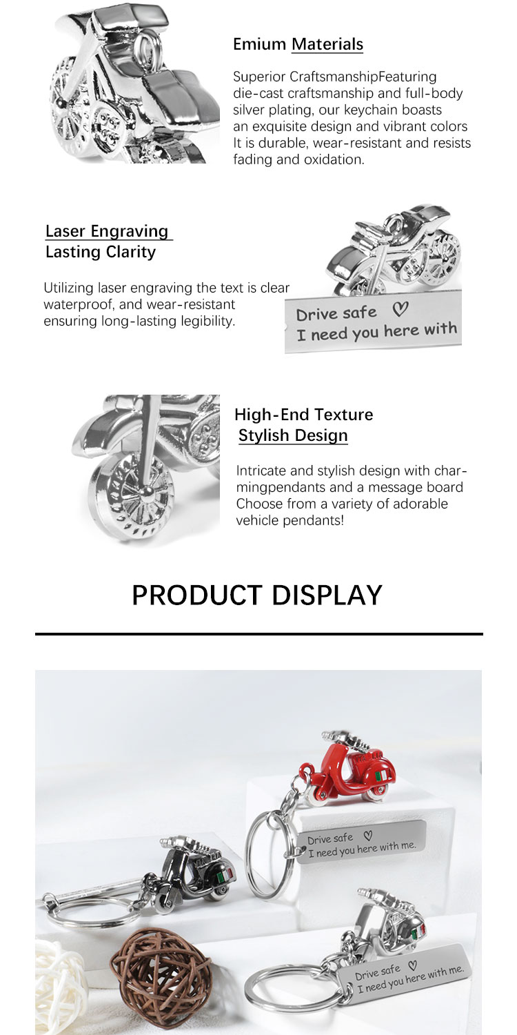 Drive Safe Key Chains Stainless Steel Keychain Motorcycle, Car, Scooter ...