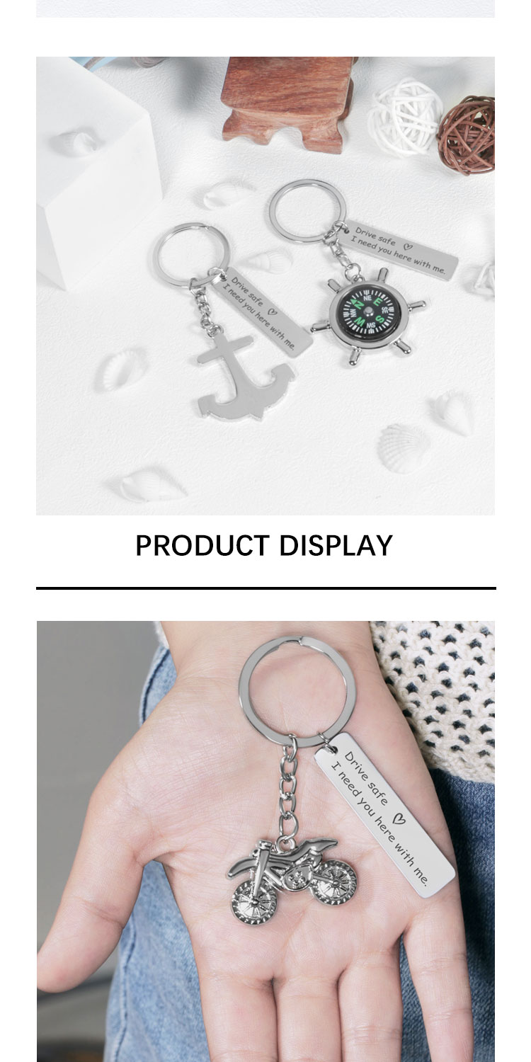 Drive Safe Key Chains Stainless Steel Keychain Motorcycle, Car, Scooter ...