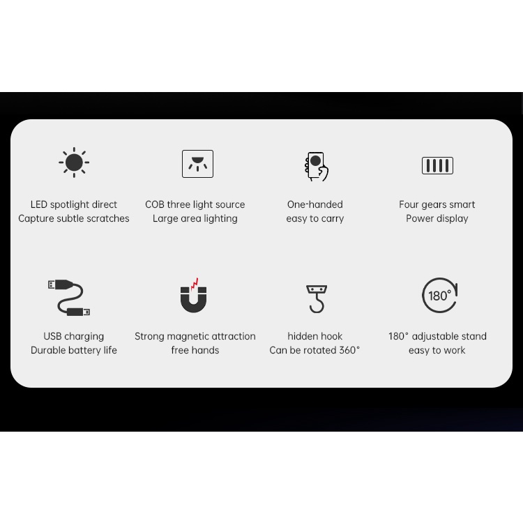 Led Car Hand Held Detailing Lights Super Bright Auto Work Light Polish ...