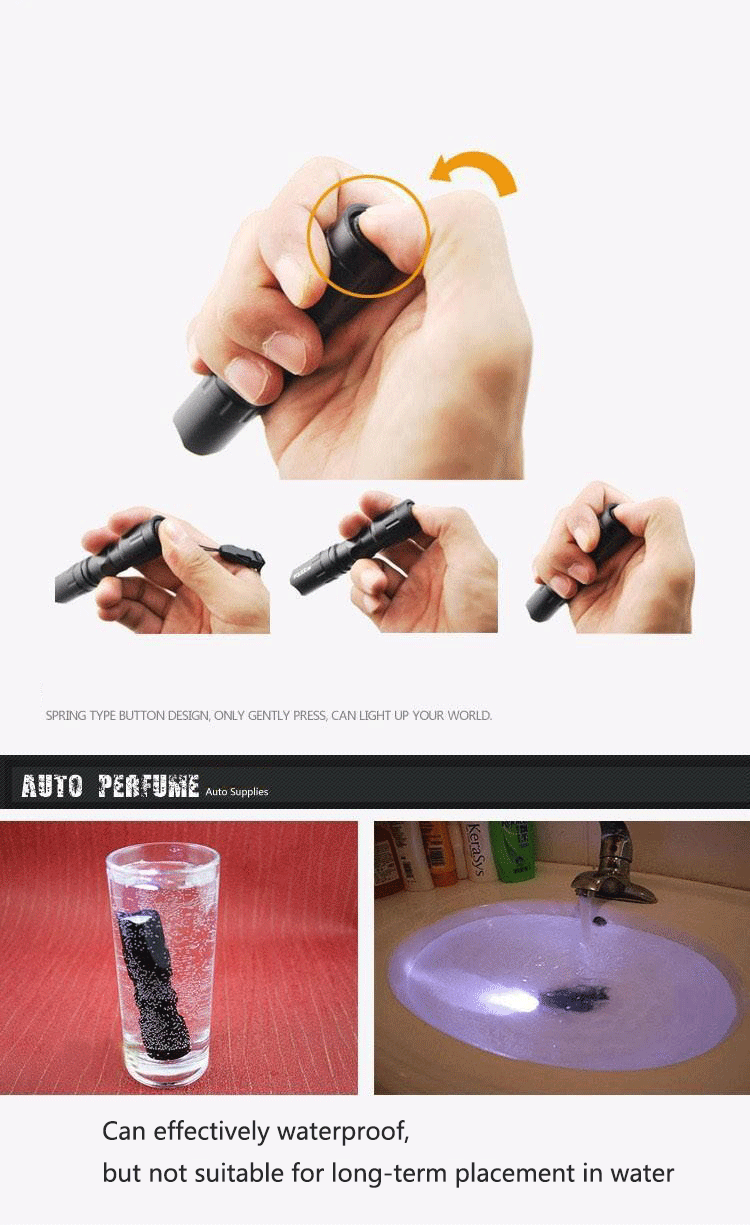 Aluminum alloy outdoor waterproof LED small flashlight, size 5, 1 mini ...