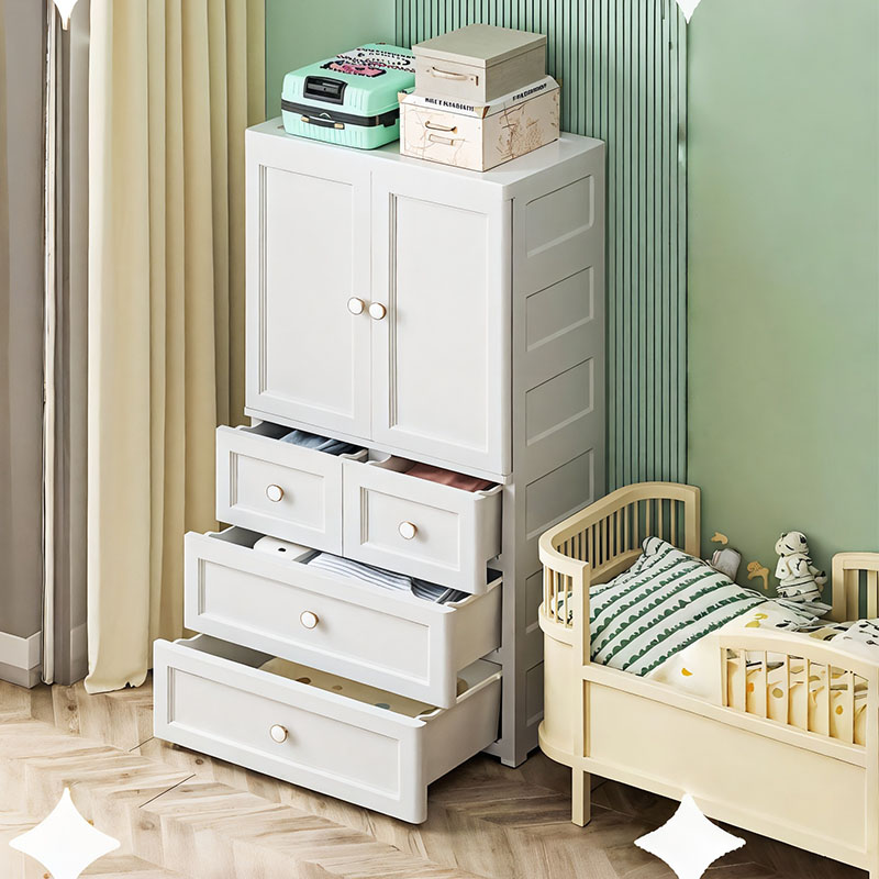 Skynni 70cm Wide White Clothes Locker Toy Storage Cabinet Double Door ...