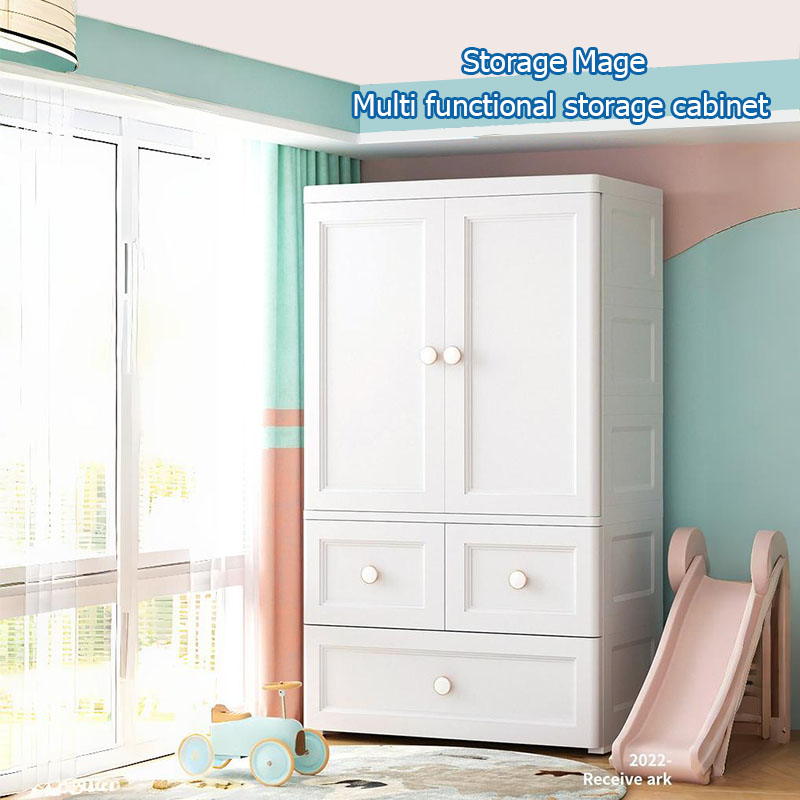 Skynni 70cm Wide White Clothes Locker Toy Storage Cabinet Double Door ...