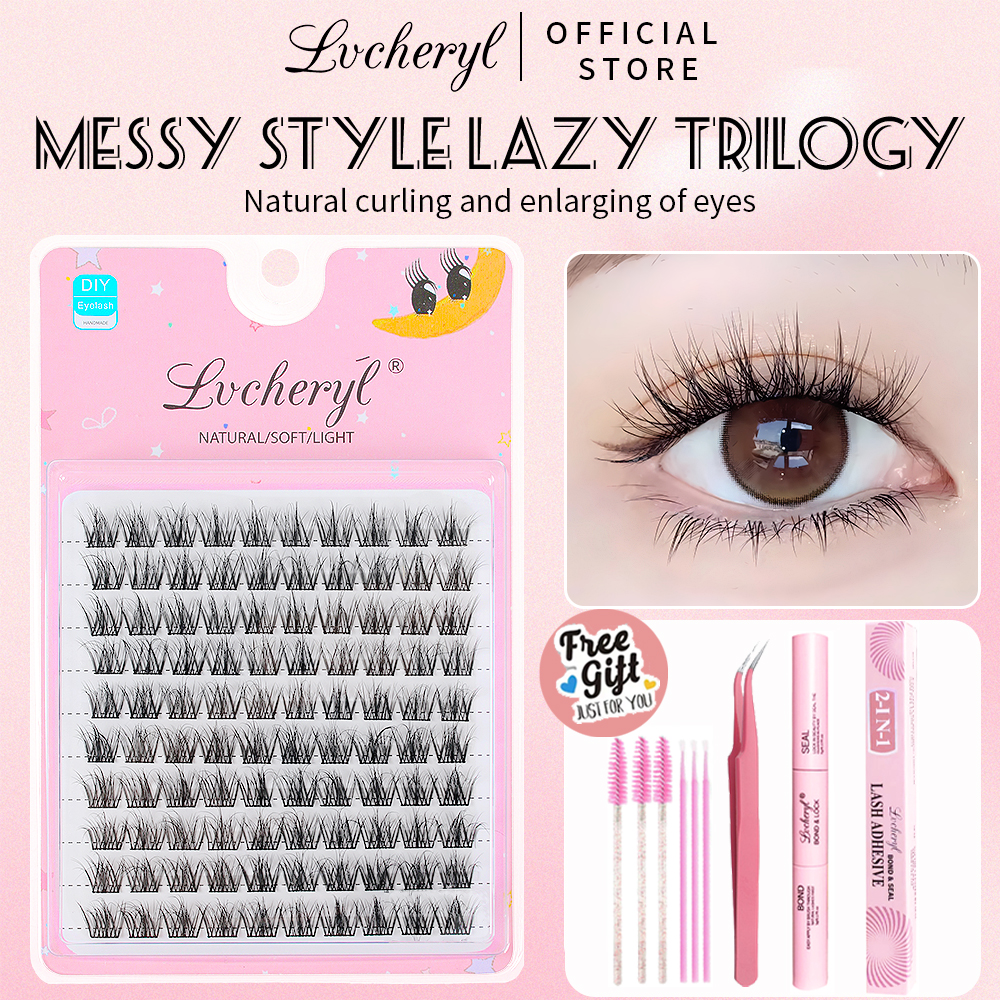 Lvcheryl Messy Segmented False Eyelashes Extension With Glue Reusable ...