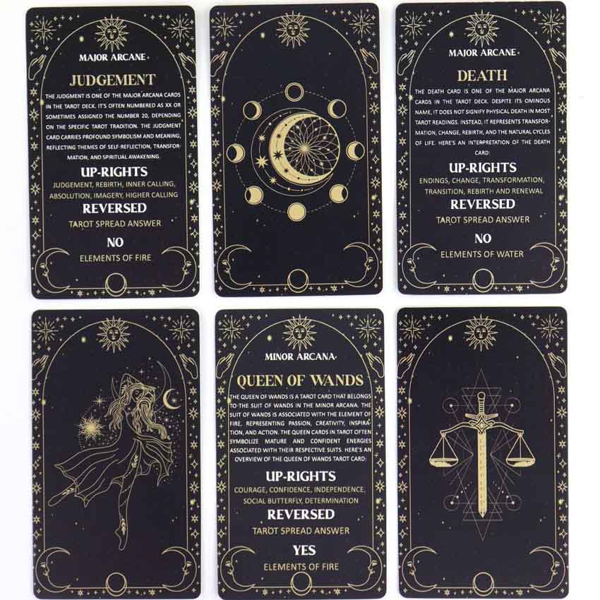 10.3x6 cm Tarot Meaning Cards A 78-Card Tarot Deck Card Games No Manual ...