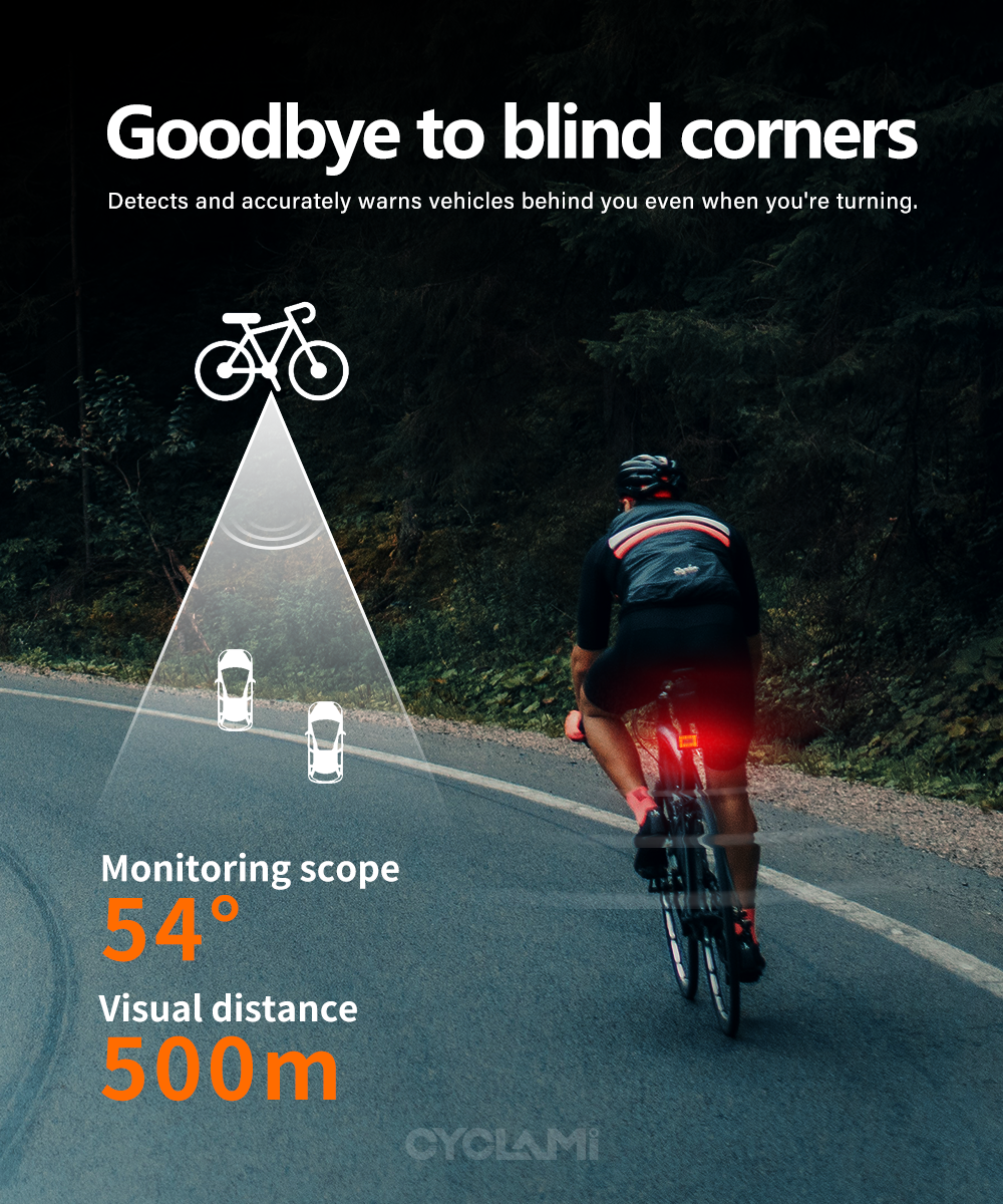 CYCLAMI Bicycle Intelligent Radar Tail Light Bike Smart Rear Brake Sensing Lamp Ebike LED New ...
