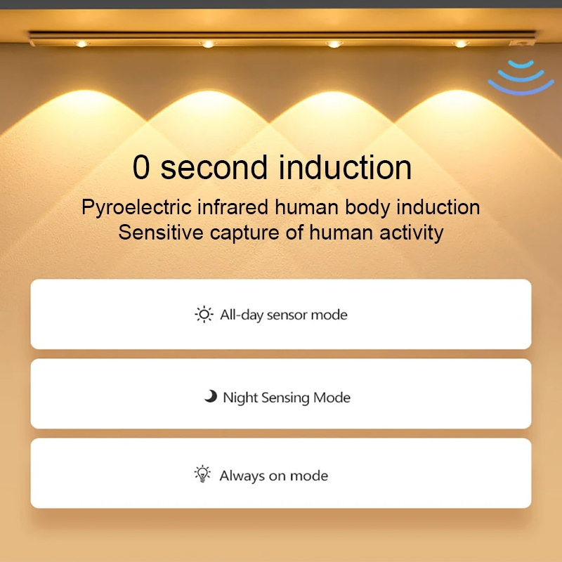 3-in-1 color lights USB Rechargeable ultra-thin induction light strip ...