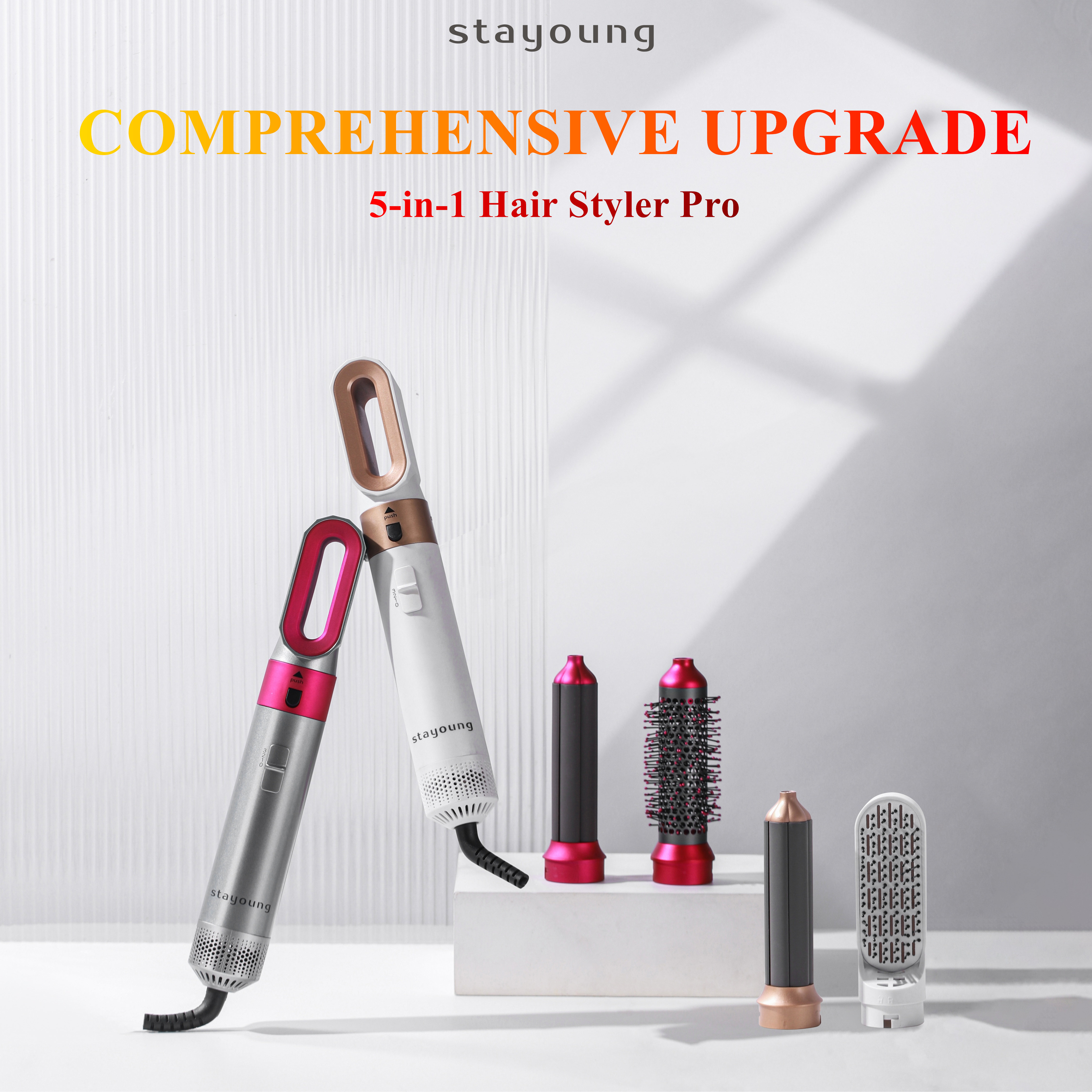 【PRO】STAYOUNG 5-in-1 Hair Styler Pro, Upgraded, Blower Straightner Curler Volumizer | Shopee ...