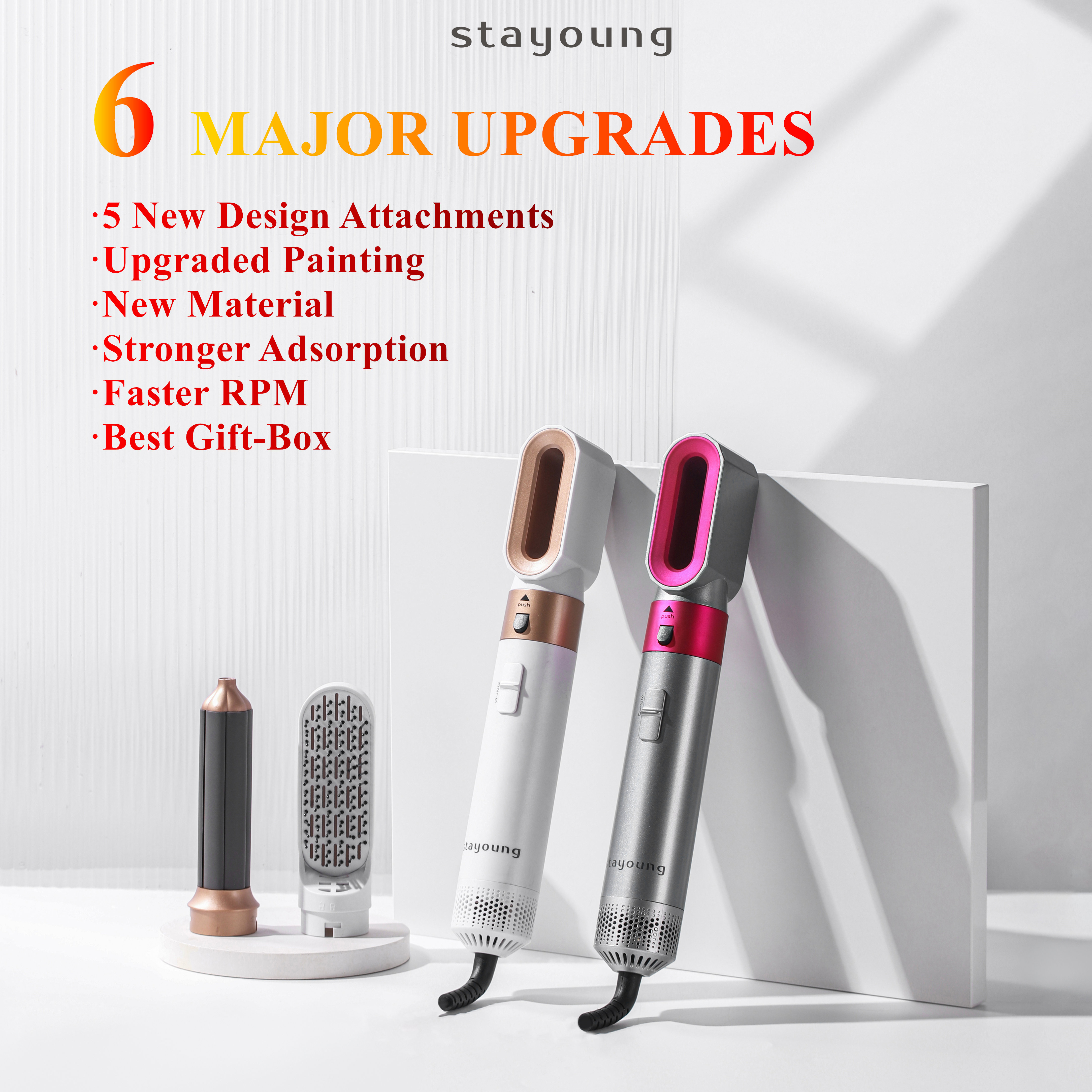 【PRO】STAYOUNG 5-in-1 Hair Styler Pro, Upgraded, Blower Straightner ...