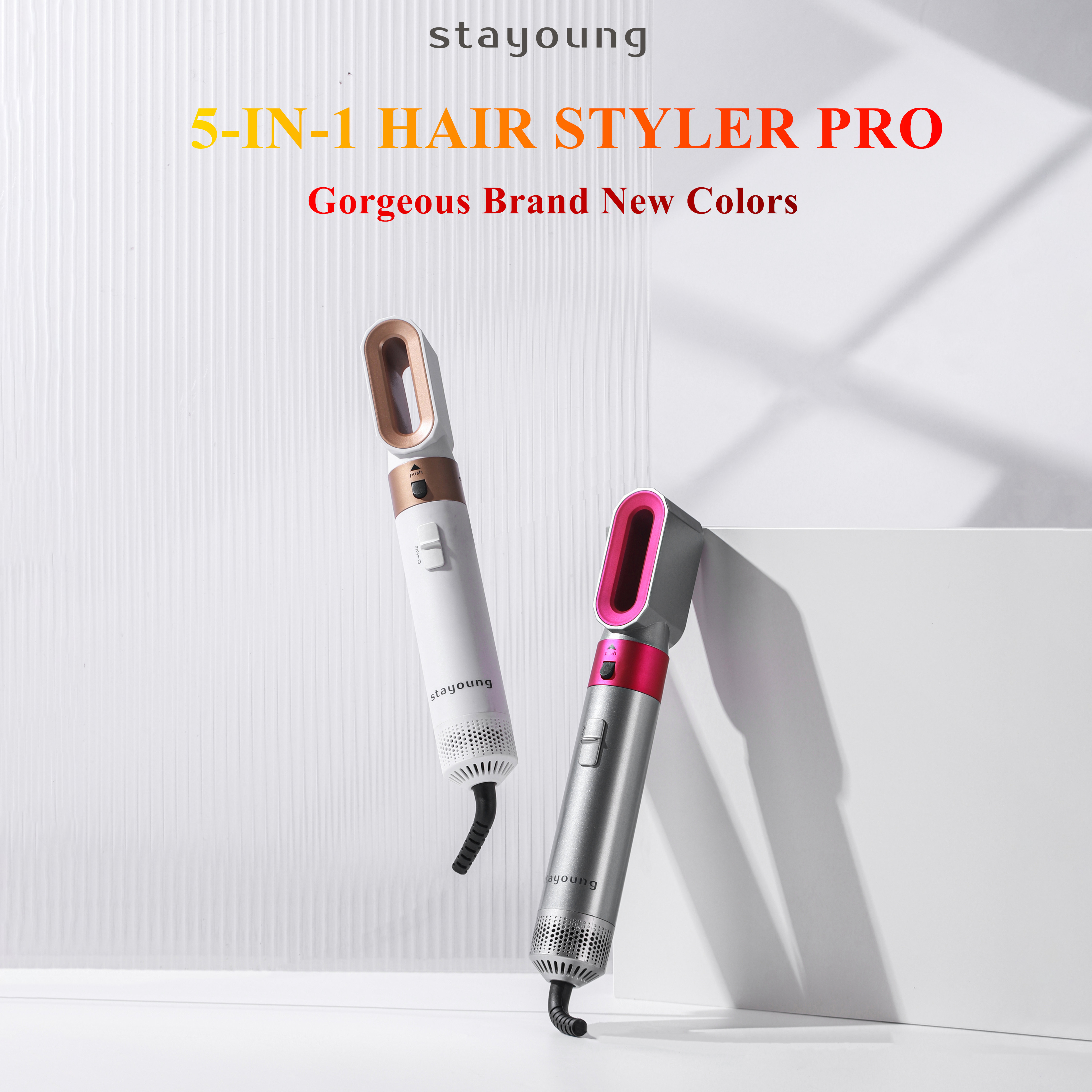 【PRO】STAYOUNG 5-in-1 Hair Styler Pro, Upgraded, Blower Straightner ...