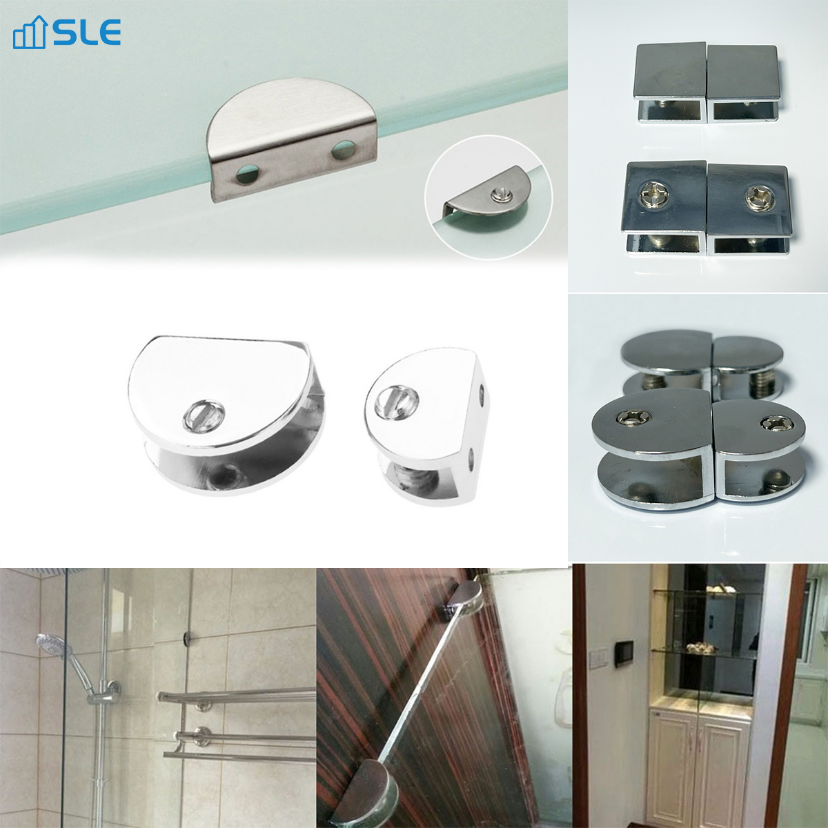 Glass clip hold 8mm-12mm Glass Clamps Shelves Support Corner Bracket ...