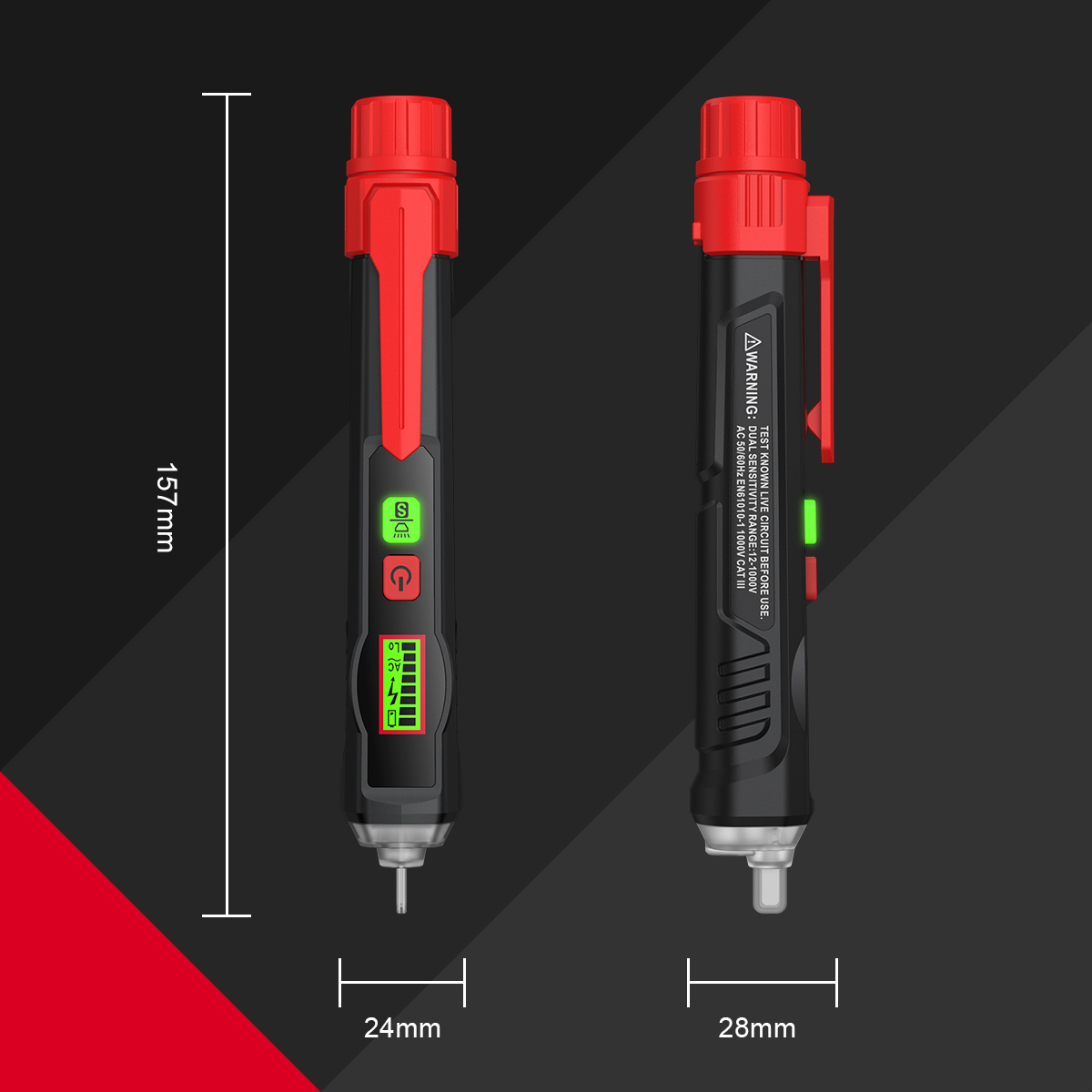 HABOTEST HT101 AC Voltage Detector Tester Pen 12V-1000V Non Contact ...