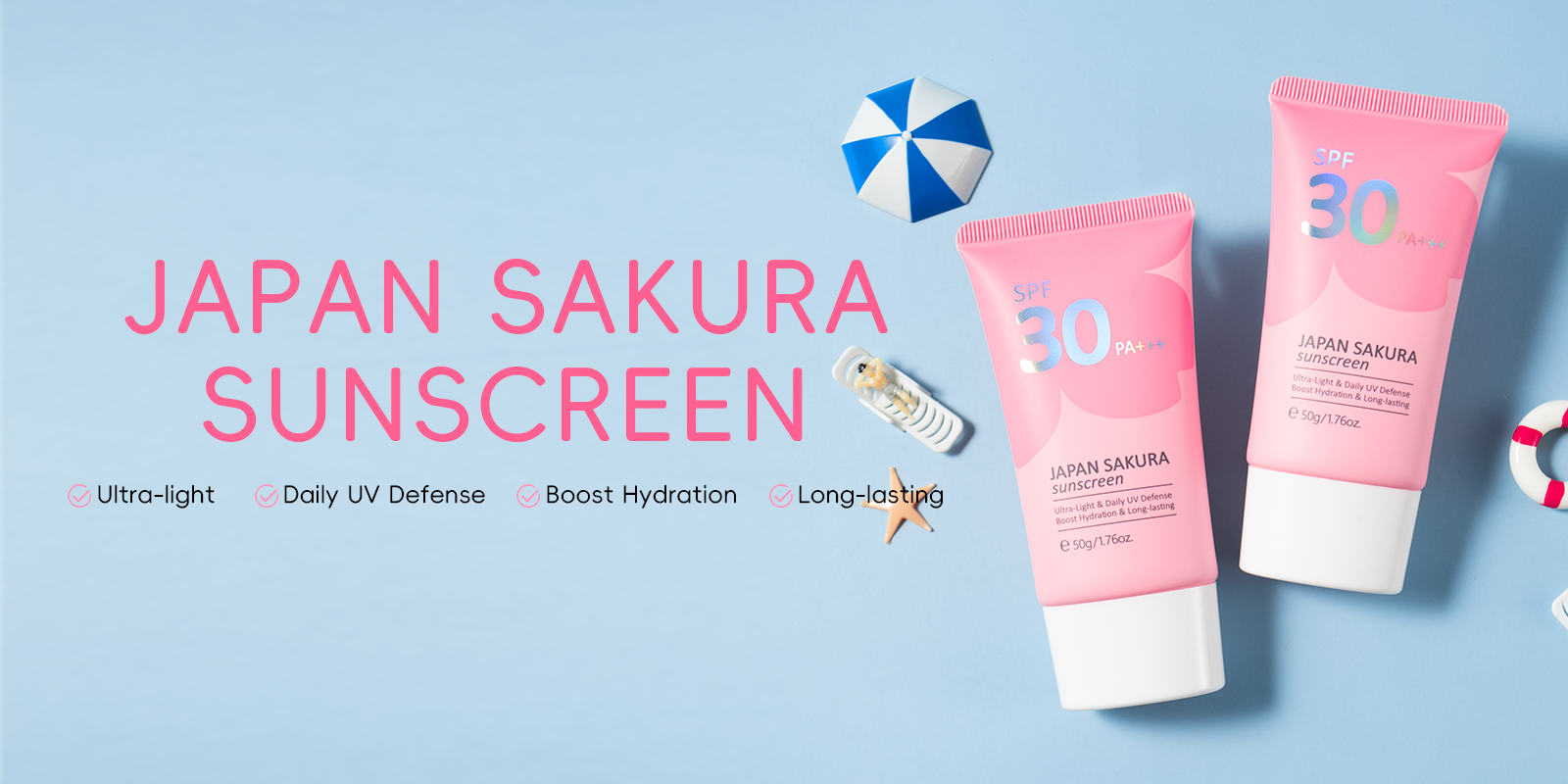 LAIKOU Japan Sakura Ultra Light Moisturizing Sunscreen SPF 30 PA+++ UV ...