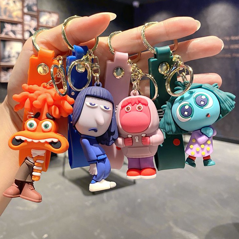 Inside Out Keychain, Cartoon Keychain Disney and Pixar Sadness Fear ...
