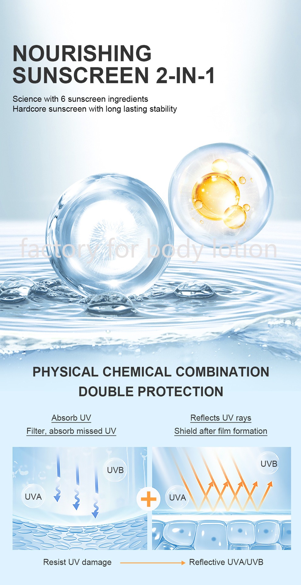 Moisturizing Isolation Sunscreen SPF50+ Anti-Uv Whitening Repair ...