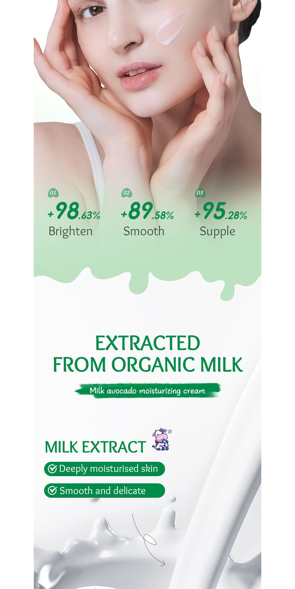 SADOER Milk and Avocado Moisturizing Cream Moisturizing delicate ...