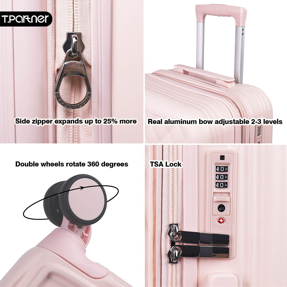 [Expandable] ROSE SERIES Suitcase Side Extender Zipper Frame TSA Lock ...