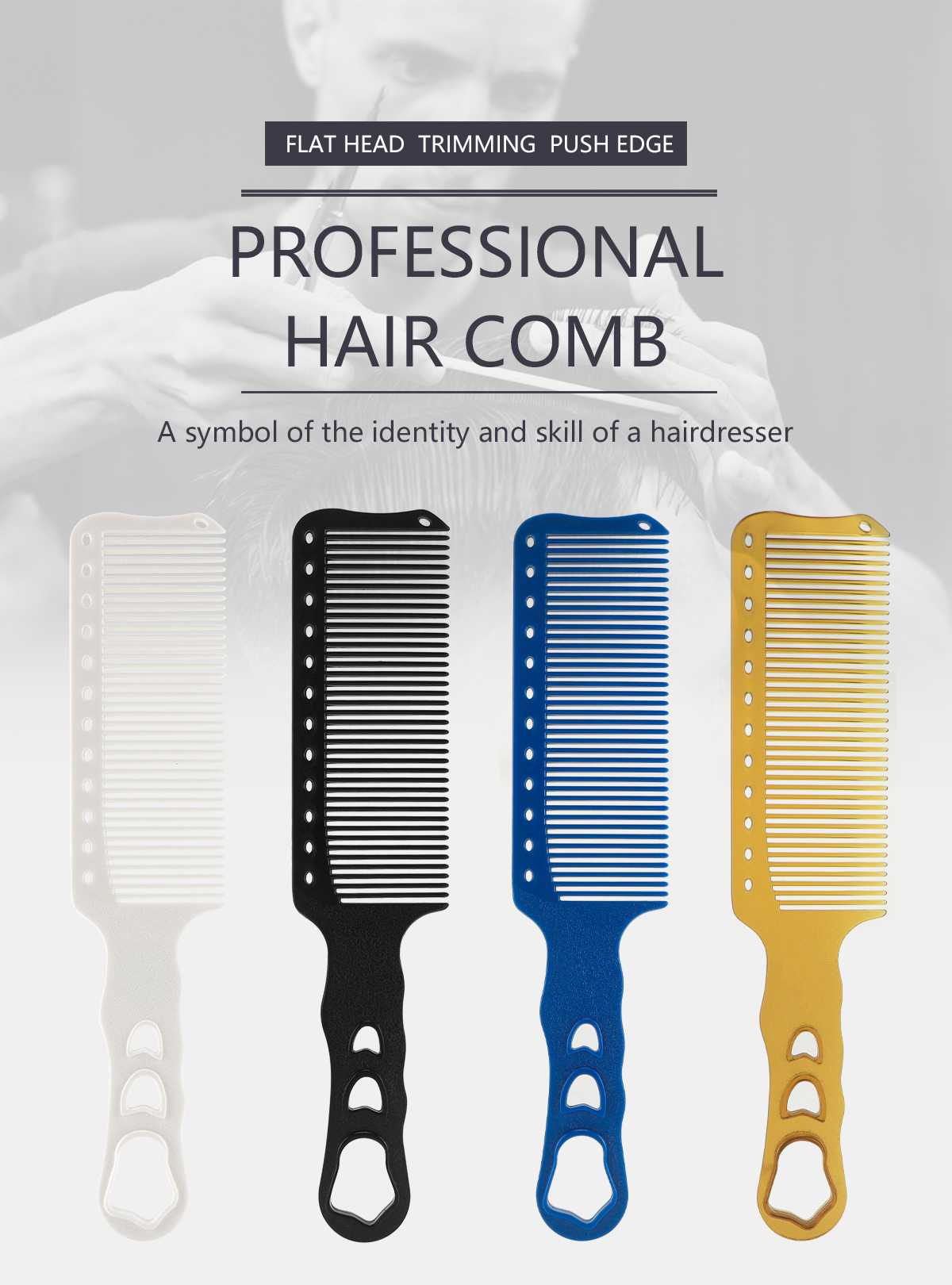 Hollow Tony Hair Comb Men's Hair Trimming Comb Platform Trimming Comb ...