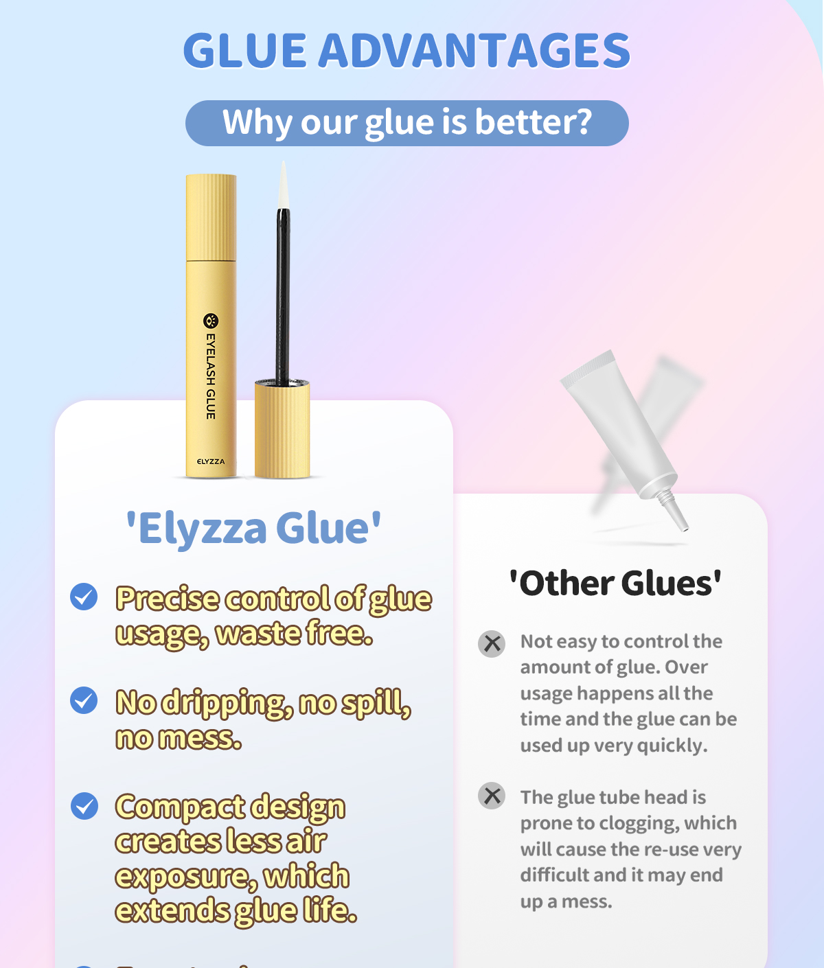 Elyzza Fluffy Eyelashes 2-3 Days Arrival Upgraded Material 12-16mm D ...