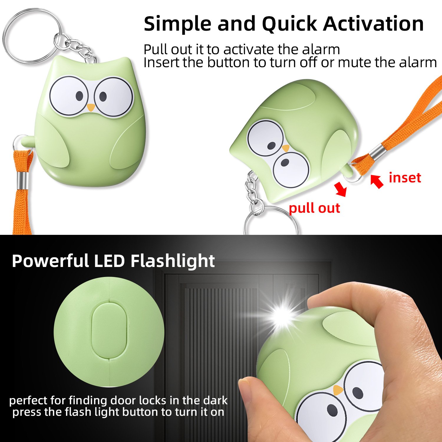 New Cute Owl Alarm Outdoor Portable Personal Self Defense Alarm ...