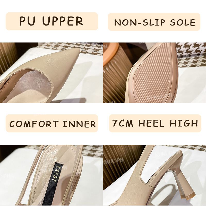 New Korean fashion high heels leather pointed sandals women casual sexy ...