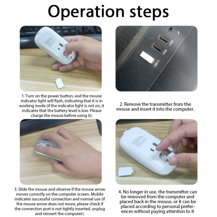 New Trendy Wireless Mouse Bluetooth Large Capacity Battery Low Power ...