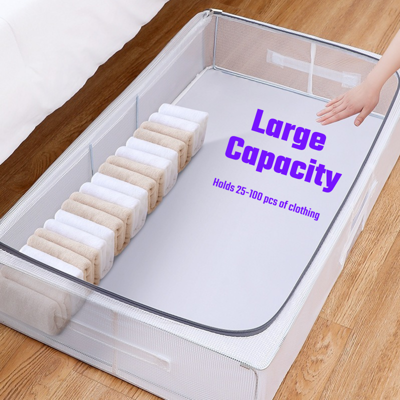 BUY 1 TAKE 1 HAPPYFY Foldable Under Bed Storage Box Organizer For Clothes Transparent Storage ...