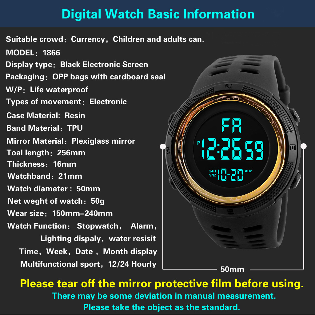 Myclone Outdoor Sports Watch for Men: Simple Digital Military Watch ...