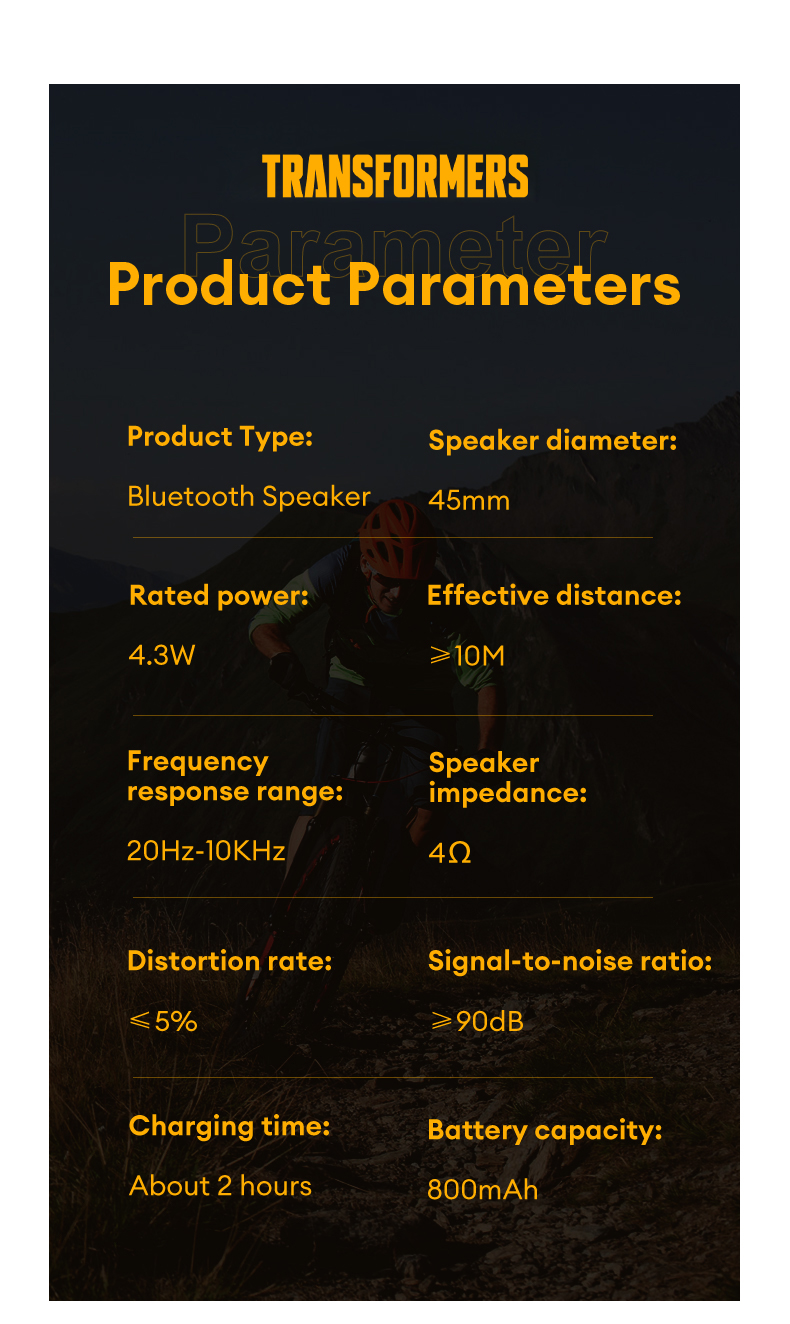 Transformers TF-Y16 Bluetooth Speaker HD Sound Quality Waterproof ...