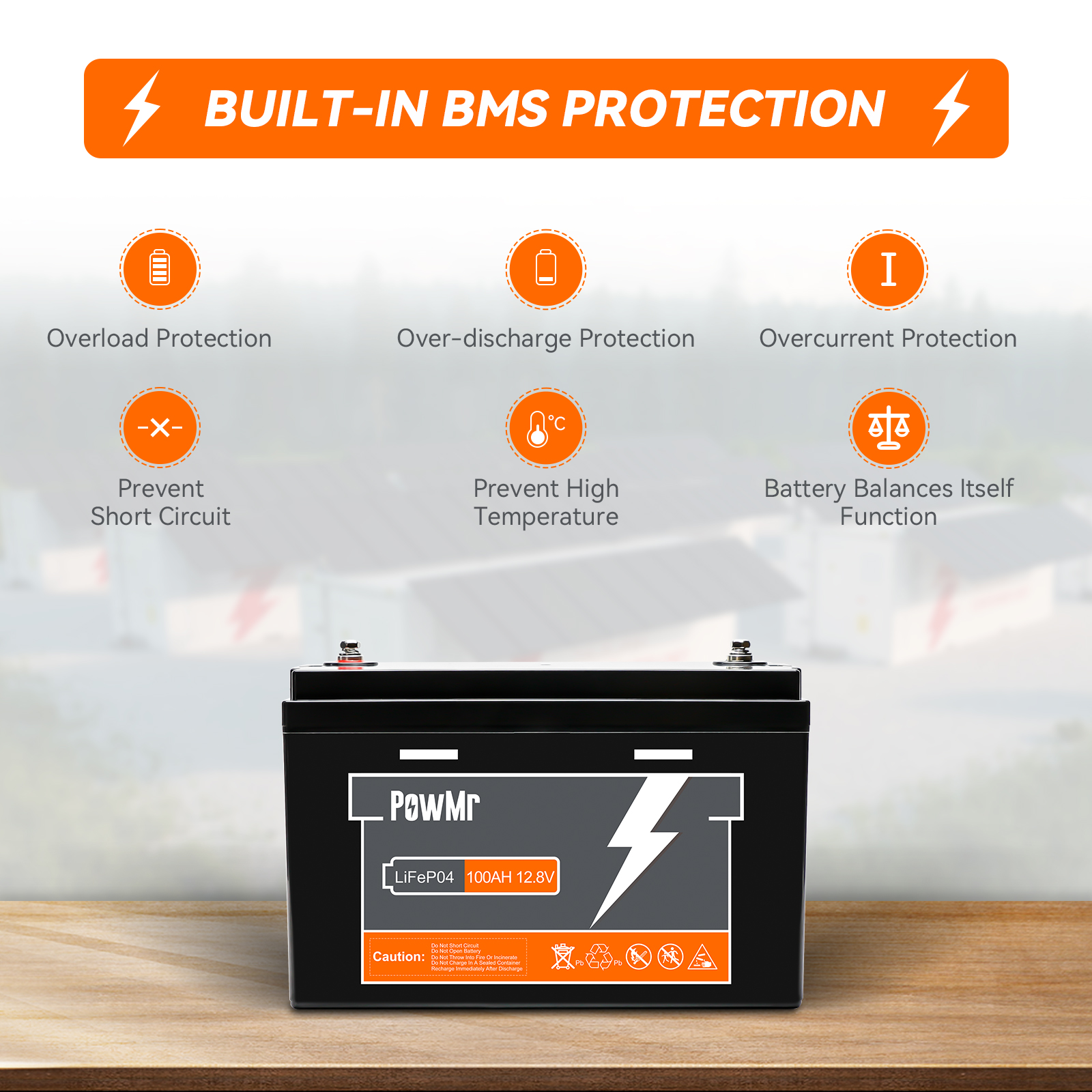 PowMr 12V 30AH LiFePo4 Battery, Solar Battery, Ebike Battery, High ...