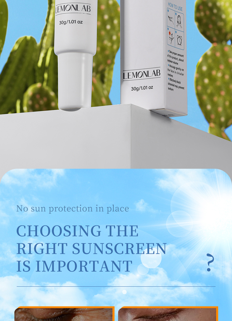 Lemonlab Sunscreen SPF 50+ PA++++ FDA Sunblock Face Cream 30g ...