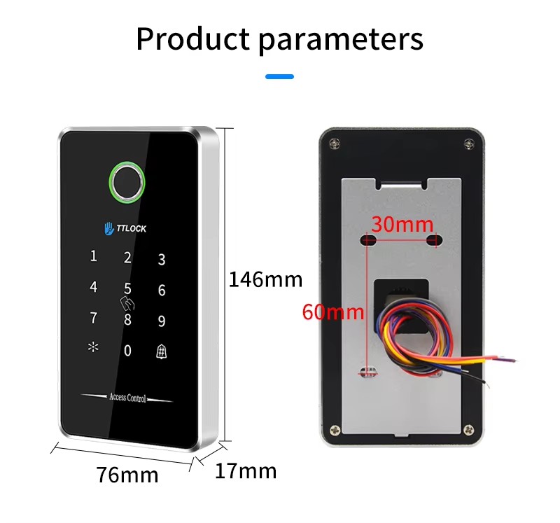 TTLOCK App Bluetooth Fingerprint 13.56Mhz RFID Door Controller Remote ...