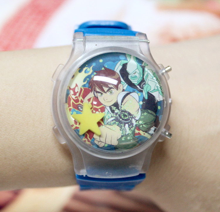 Ben 10 Watch For Kids Led Light Glowing Silicone Cartoon Watch Ben10 ...