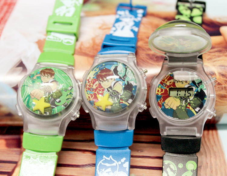 Ben 10 Watch For Kids Led Light Glowing Silicone Cartoon Watch Ben10 ...