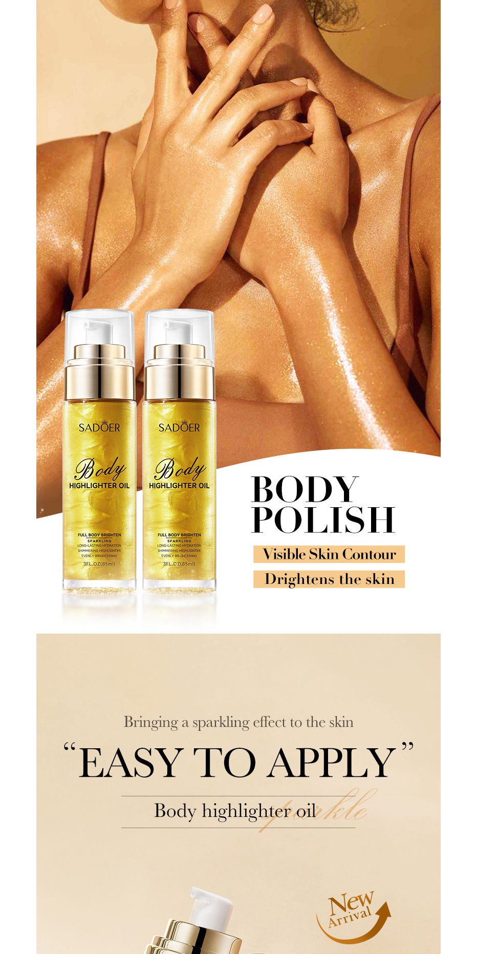 SADOER Body Highlight Oil Brightening Hydrating Rejuvenating Body ...