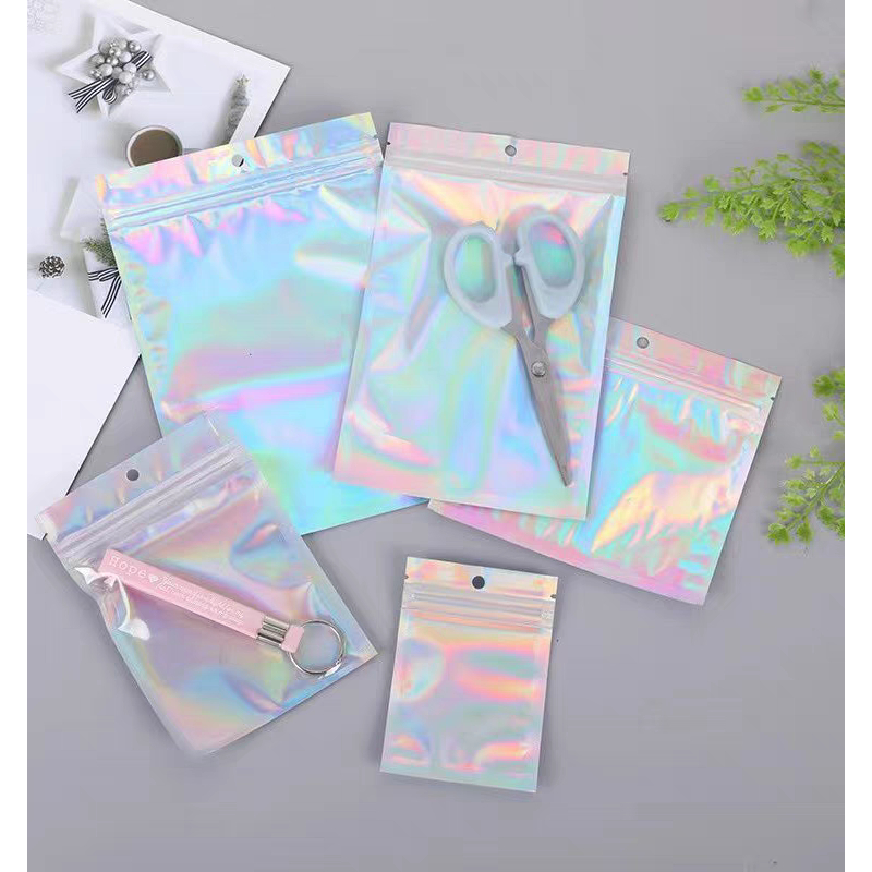 10Pcs Laser aluminum foil packaging bag jewelry self -sealed bag food ...