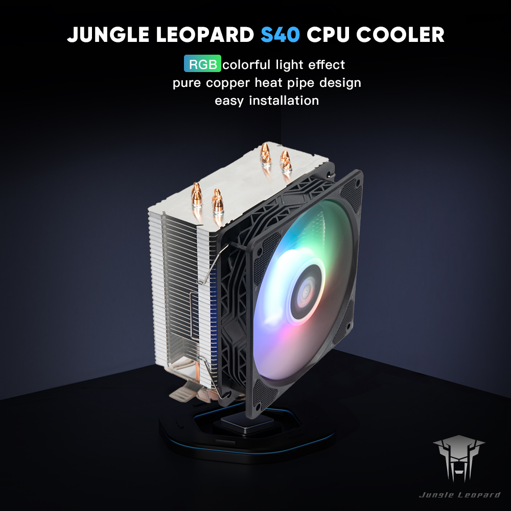 Jungle Leopard S40 CPU Cooler Color LED 4 Heat Pipes 120mm CPU Fan For ...