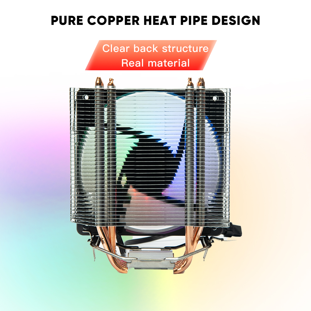 Jungle Leopard S40 CPU Cooler Color LED 4 Heat Pipes 120mm CPU Fan For ...