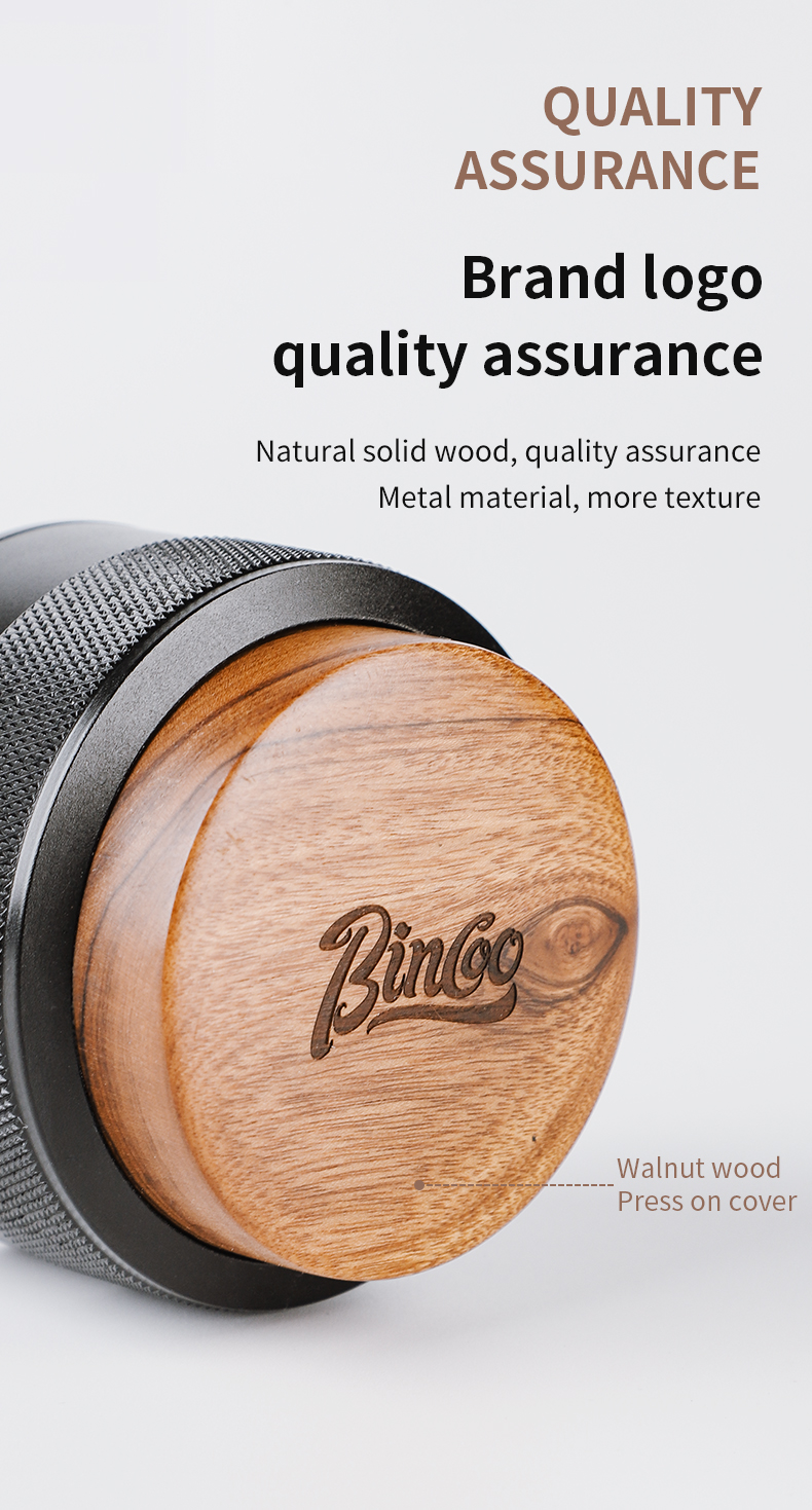 BINCOO Threaded Coffee Press Tamper Powder Dispenser Press Hammer 2 in 1 Constant Pressure ...