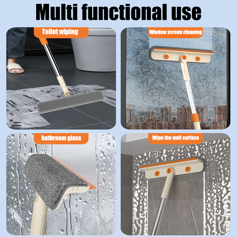 3 in 1 Window Dust Remover with Wiper Strip 140cm Mop Double-Sided ...