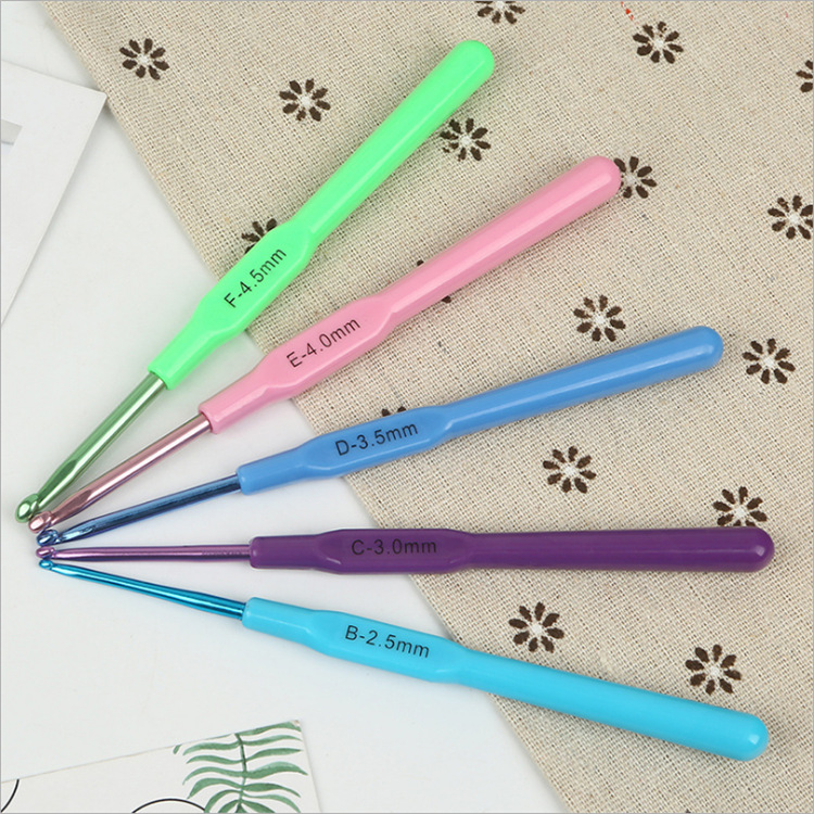 Handmade weaving tool crochet set, colored metal crochet, 6-piece ...