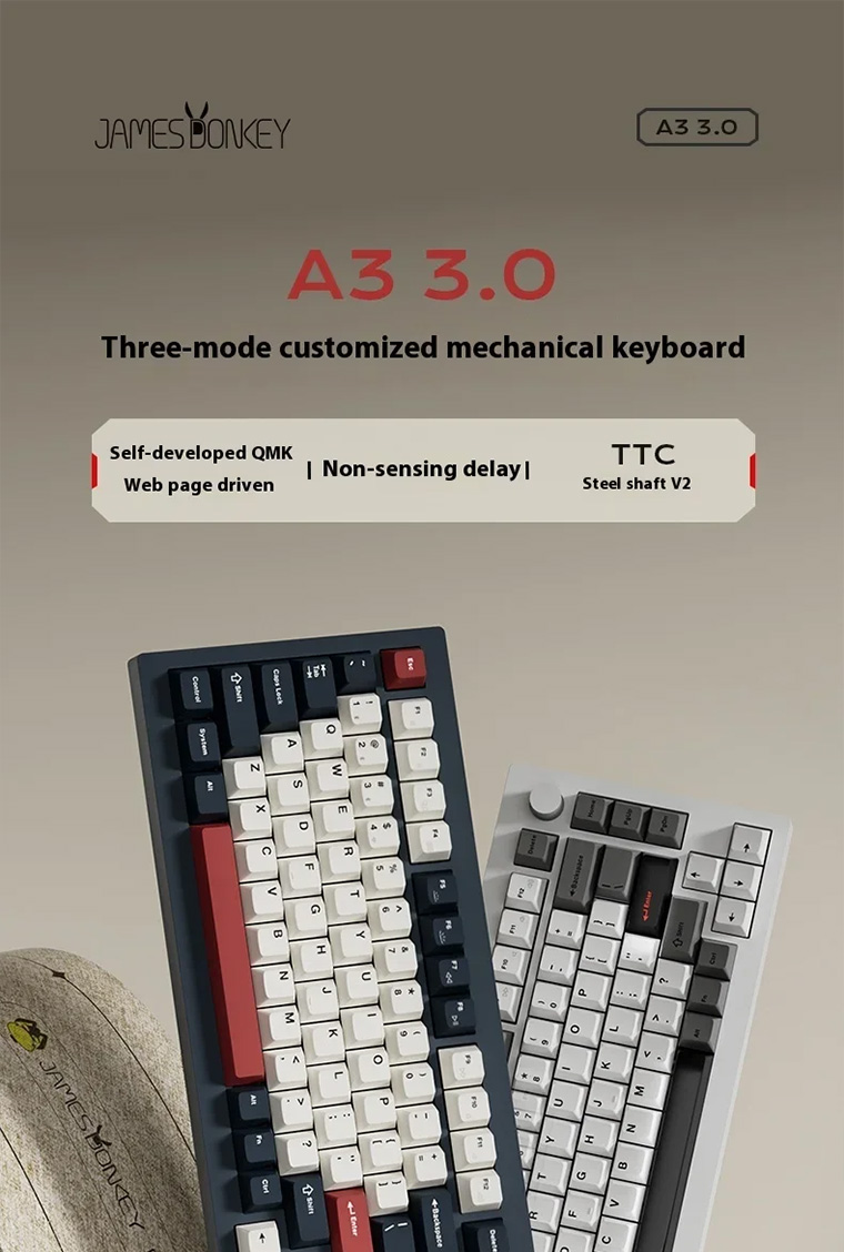 James Donkey A3 3.0 Wireless mechanical keyboard GasketPro structure ...