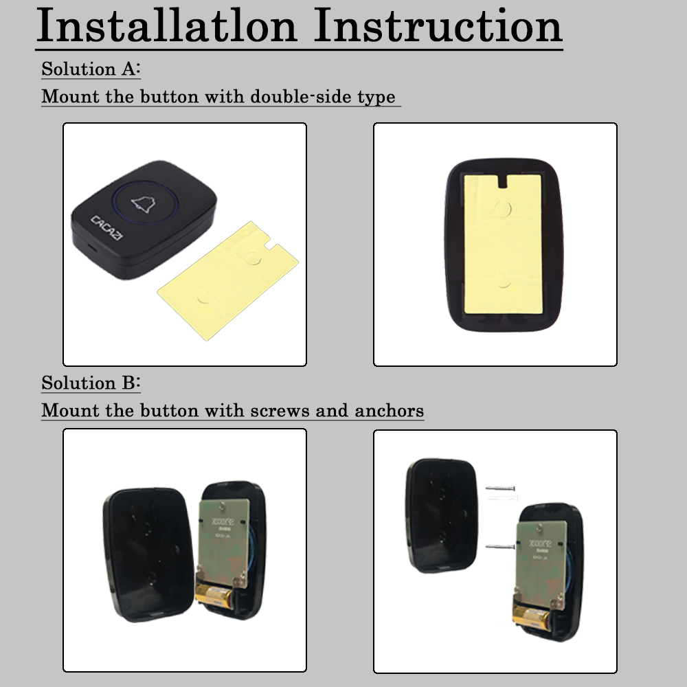 New Home wireless doorbell, waterproof call bell with 60 ringtones and ...