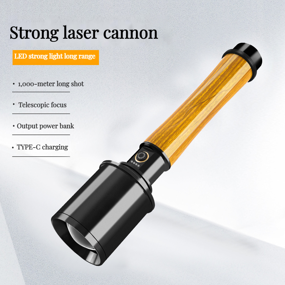Upgraded Multi functional LED Strong Light Long Range Flashlight P70TYPE-C Charging USB Output ...
