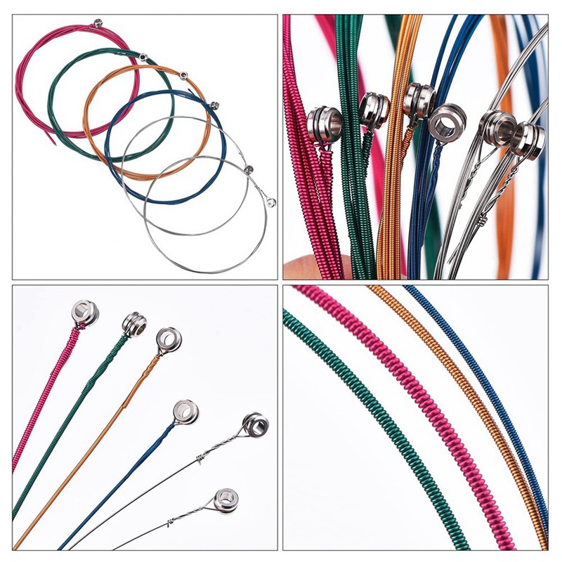 Guitar strings folk music wooden guitar brass red copper color strings ...