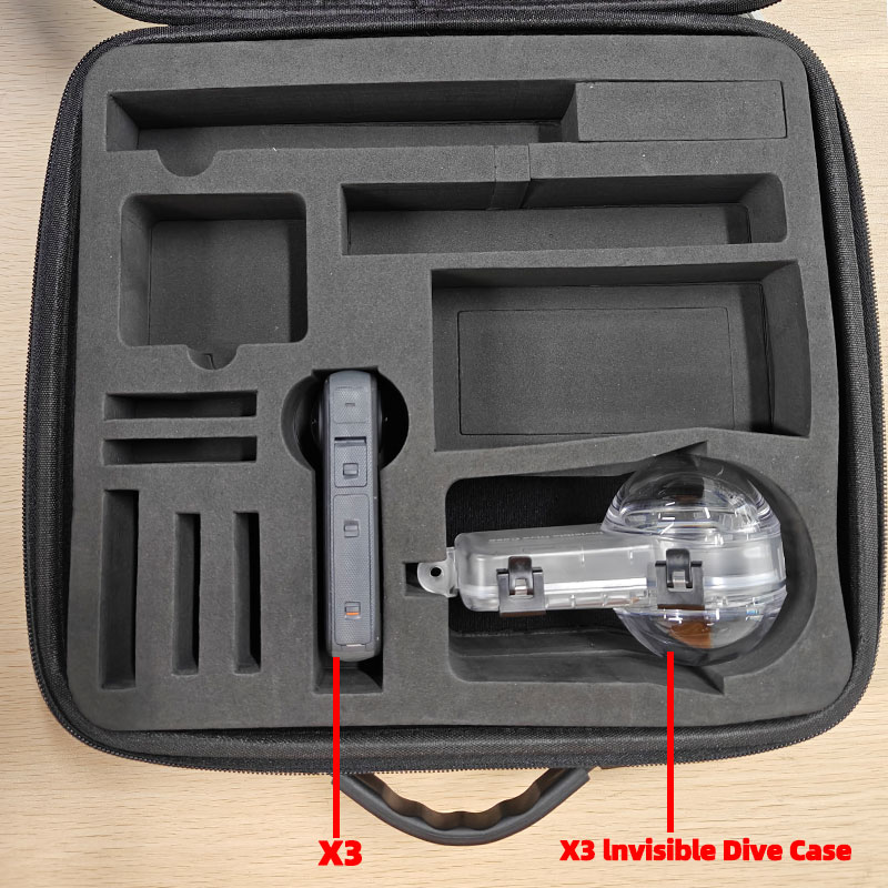 Carrying Case for Insta360 X4/X3/One X2/X Camera Fits Invisible Dive ...