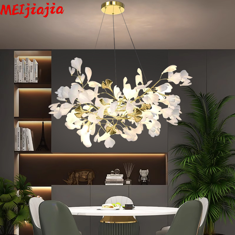 Ginkgo leaf decorative pendant light living room pendant light Nordic ...