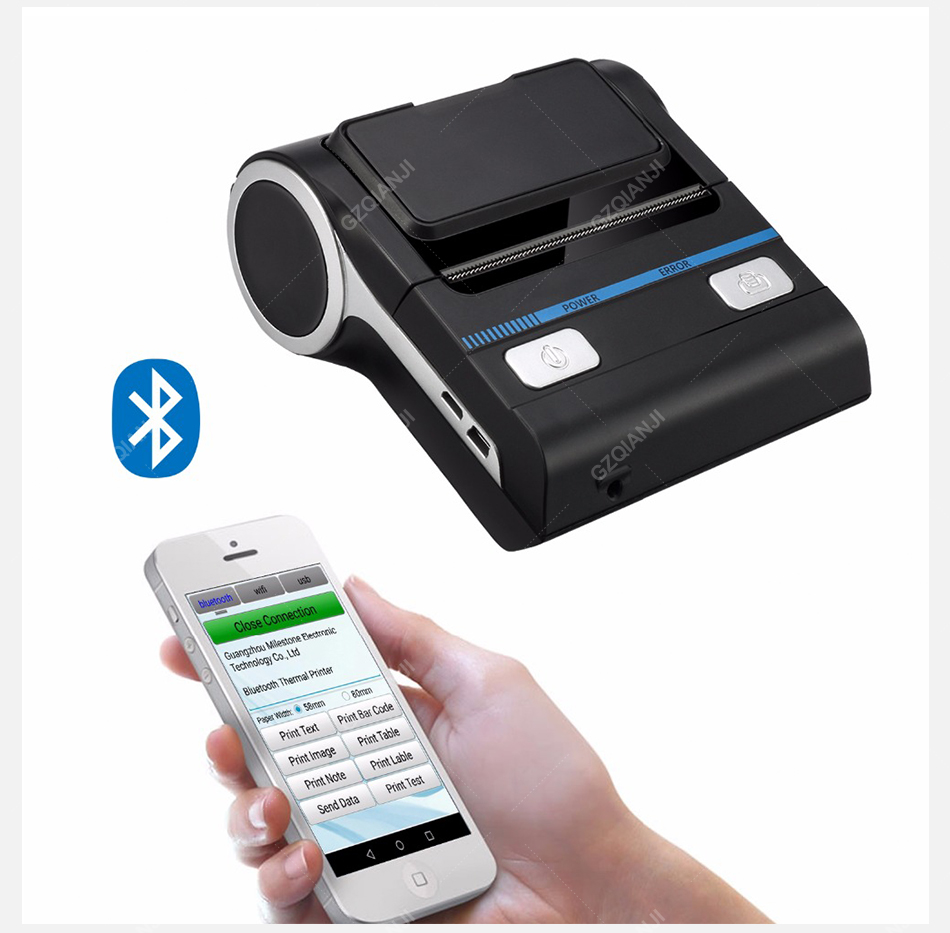 Thermal Receipt Printer 80mm Portable Bluetooth Printer Compatible with ...
