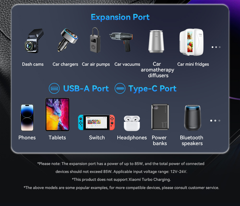 ESSAGER L 120W with cigarette lighter + USB+Type-C Fast charging car ...